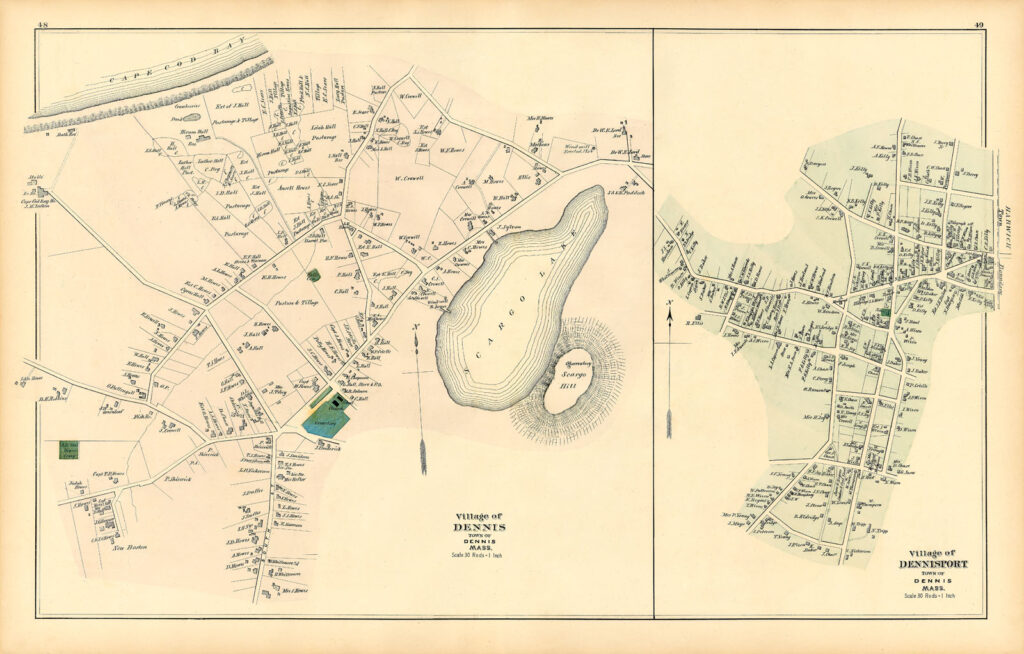 Town of Chatham, Massachusetts Antique Map Reproduction - New England ...
