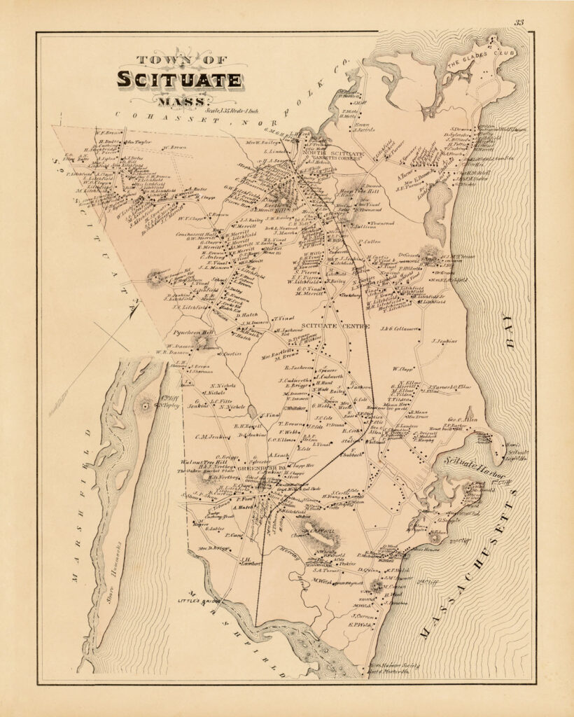 Scituate, Massachusetts Antique Map Reproduction - New England Map Company